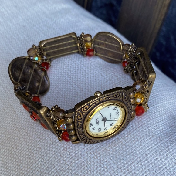 Chico's | Accessories | Chicos Womens Bronze Toned Beaded Watch | Poshmark